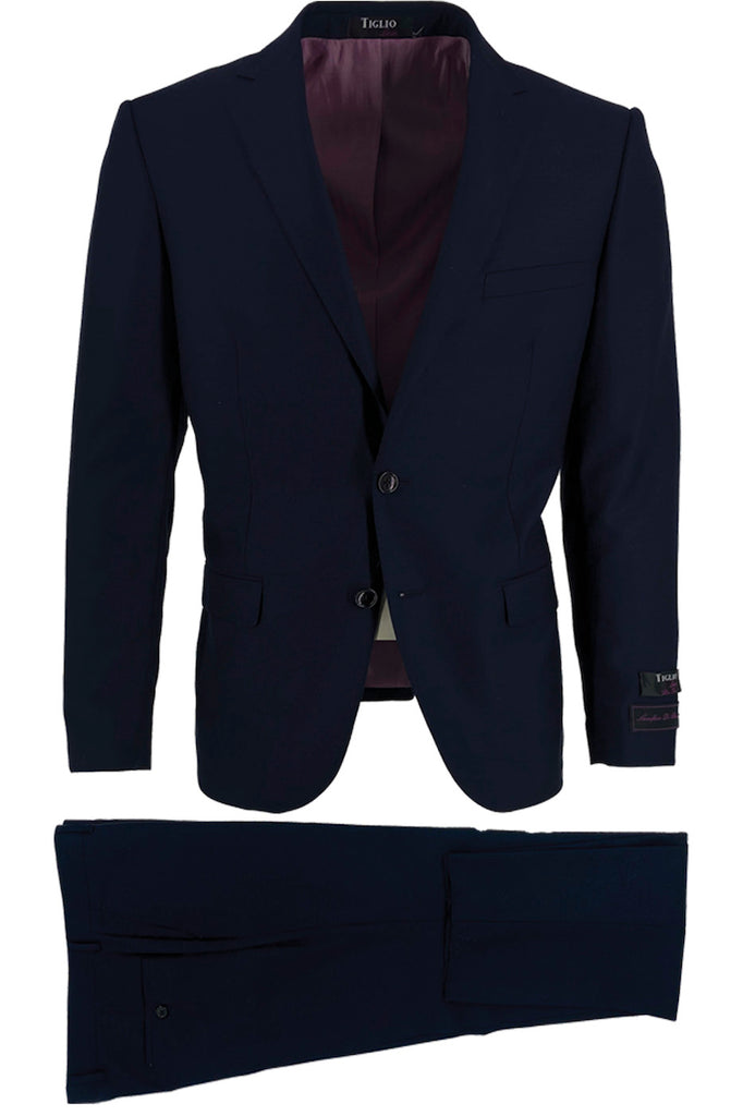 Porto, Slim Fit, Pure Wool Suit by Tiglio Luxe TIG1036 | Tiglio